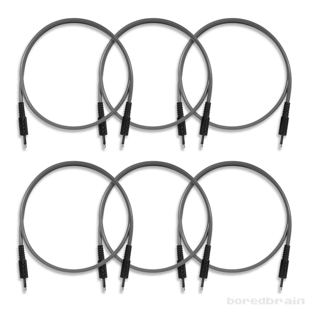 24-inch Dark Graphite 6-Pack Patch Cables | Boredbrain Music