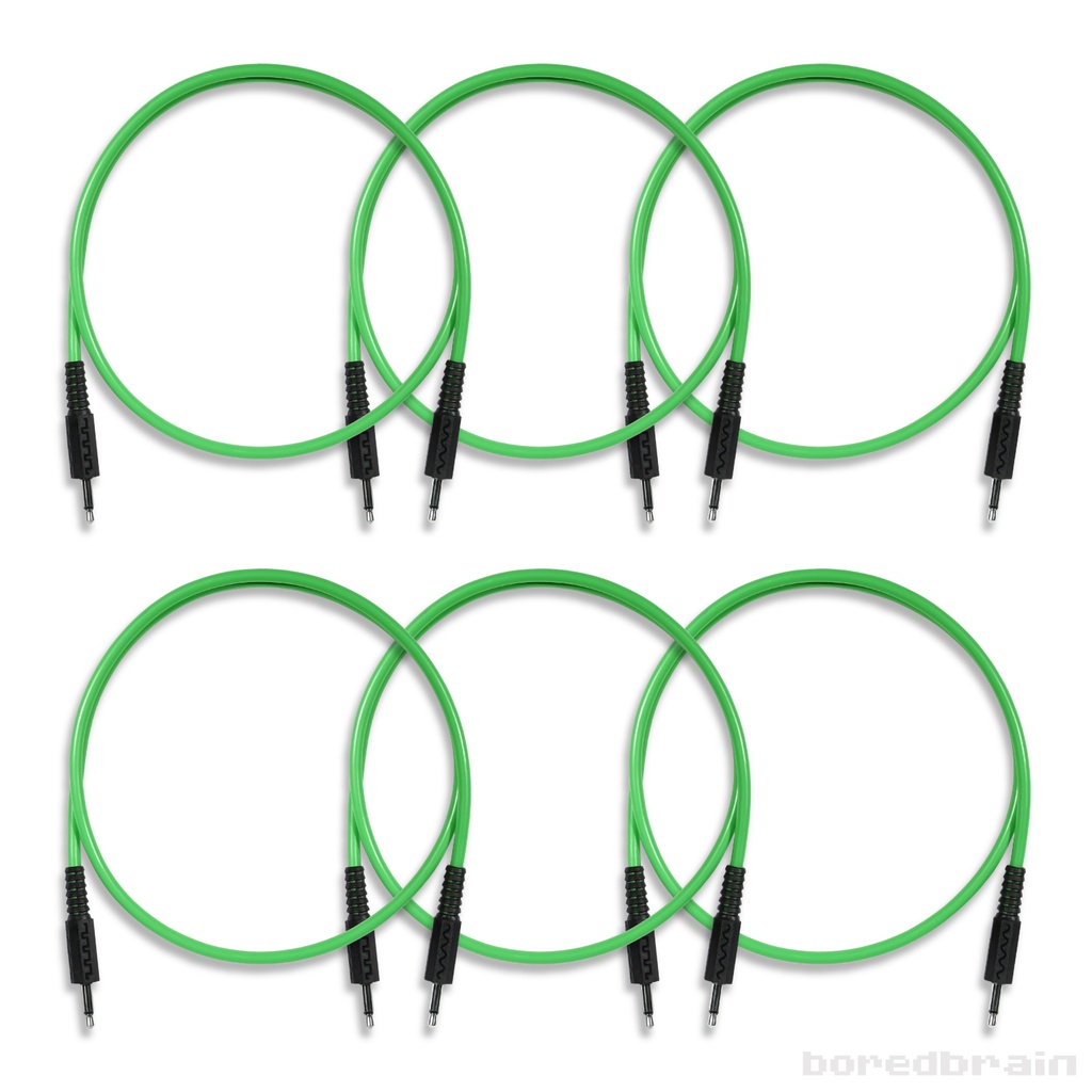 24-inch Slime Green 6-Pack Patch Cables | Boredbrain Music
