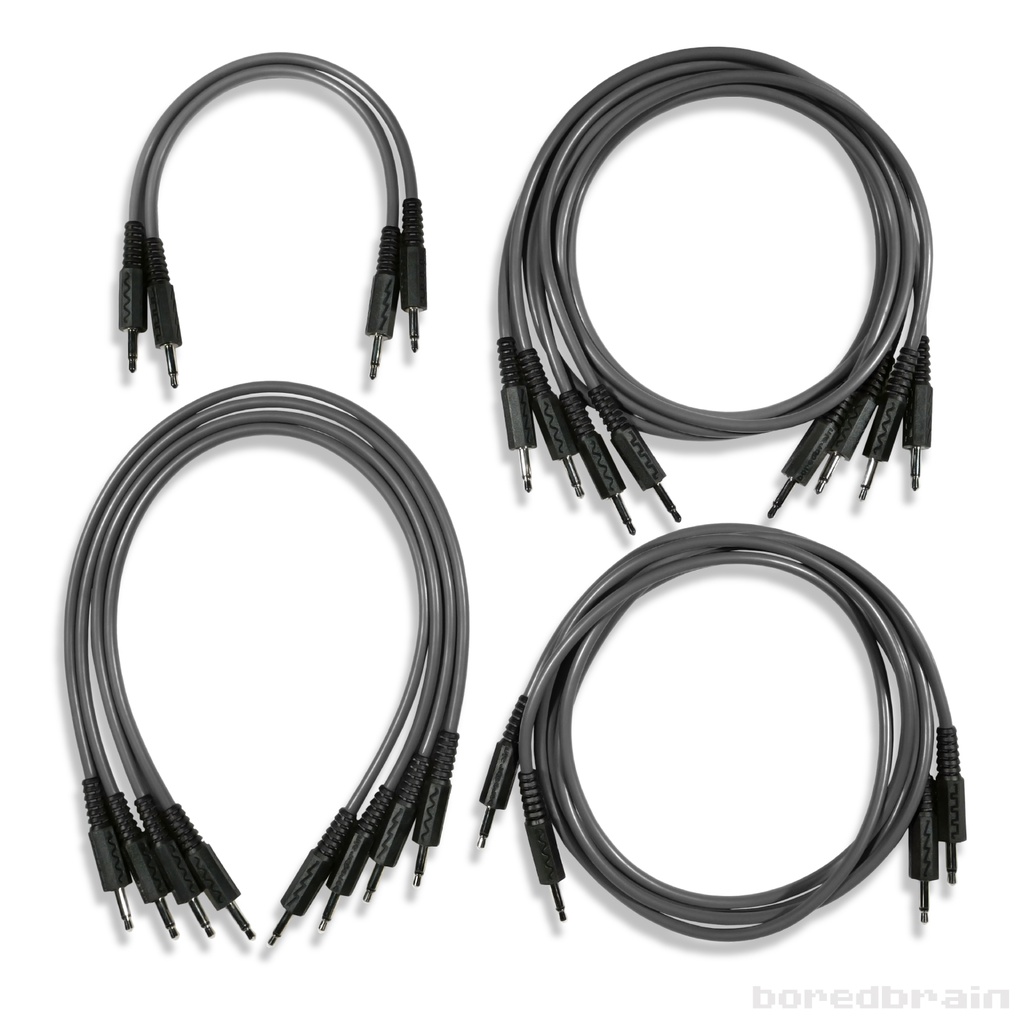 Dark Graphite Essential 12-Pack Patch Cables | Boredbrain Music